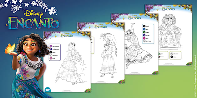 Encanto Color by Number Worksheets for Kids | Twinkl USA
