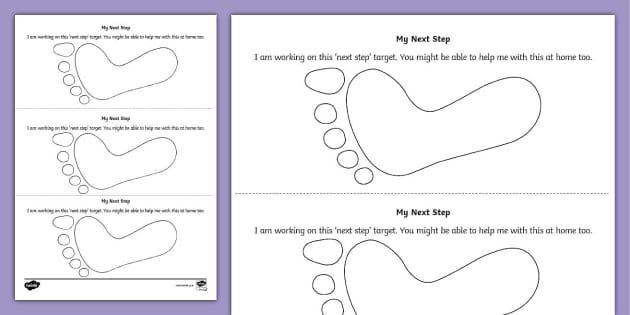 EYFS Next Steps Footprint For Parents - Editable Template