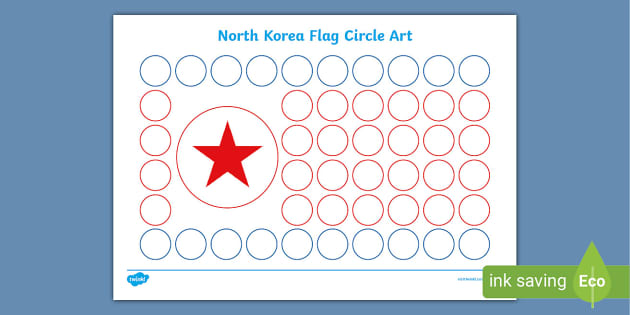 North Korea Flag Circle Art Worksheet | Primary Resources