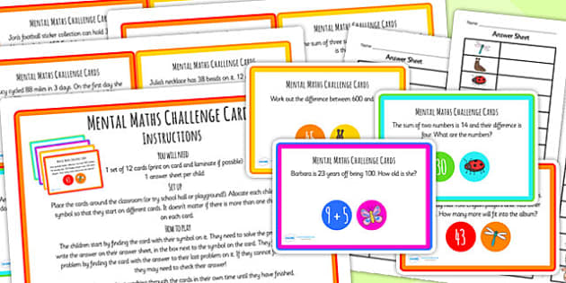 Mental Maths Challenge Cards | Primary Resources - Twinkl