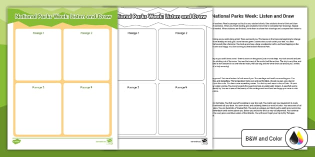National Parks Week: Listen and Draw Activity