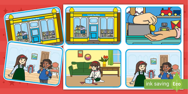 Gift Giving Story Sequencing Cards (teacher made) - Twinkl