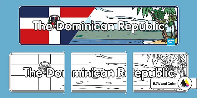 Dominican Flag Coloring Page