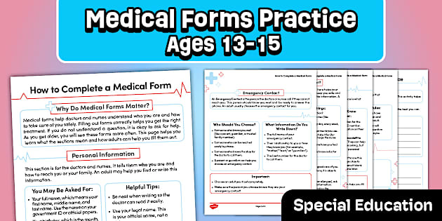 Medical Forms Practice: Transition | Ages 13-15
