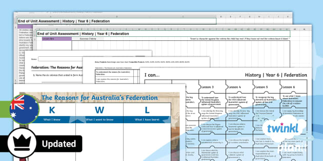 PlanIt HASS History Year 6 Federation Assessment Pack