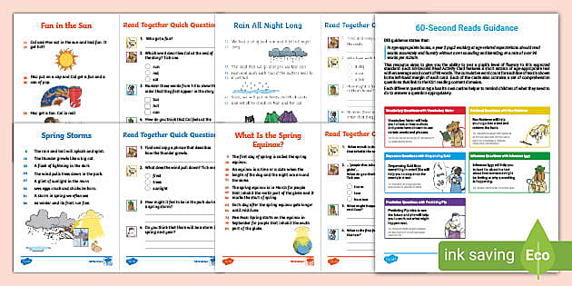 Phonetically-Decodable 60-Second Reads: Weather & Seasons