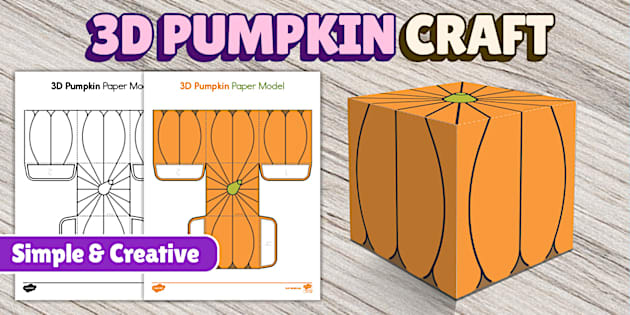 3D Pumpkin Paper Craft | Halloween | Twinkl (teacher made)