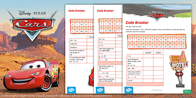 Cars: Math Codebreaker for 3rd-5th Grade (Teacher-Made)