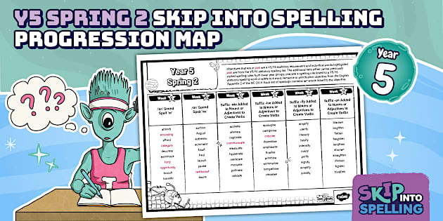 Year 5 - Skip Into Spelling Progression Map - Spring 2