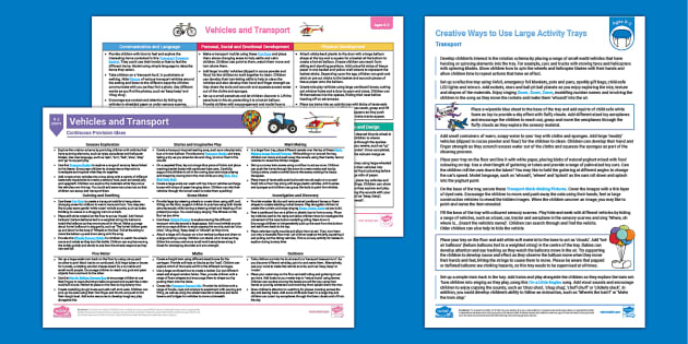EYFS Ages 0-2 Vehicles and Transport Bumper Planning Pack