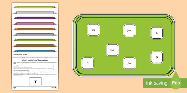 What s On The Tray Numbers Up To 20 Memory Activity Pack What s On The Tray Numbers Up To 20 Memory Activity Pack