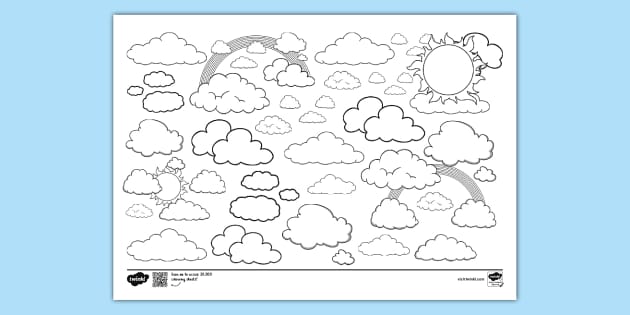 Sky Doodle Colouring Page (teacher made) - Twinkl