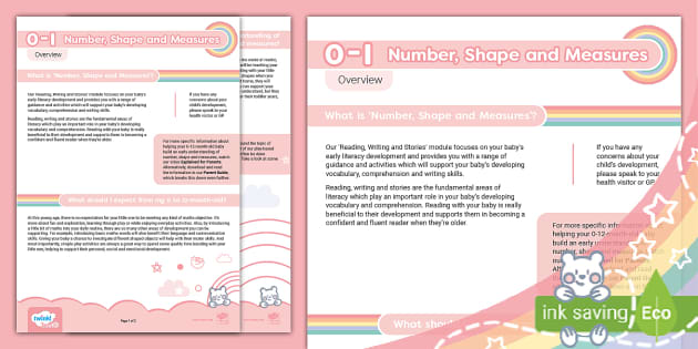 0-12 Months Number Shape Measures Overview (Teacher-Made)
