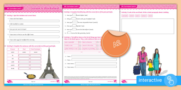 ESL Curriculum Level 6, Lesson 4 Interactive Worksheet