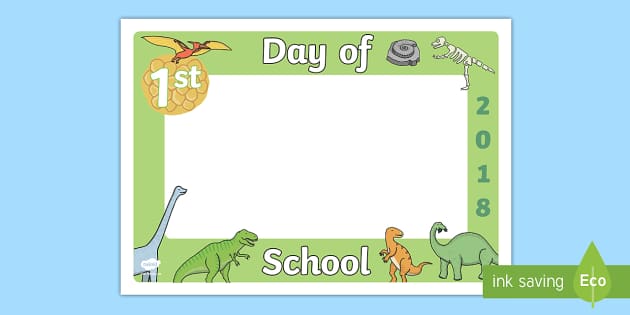 First Day of School 2018 Dinosaur Photo Booth Frame Cut-Outs