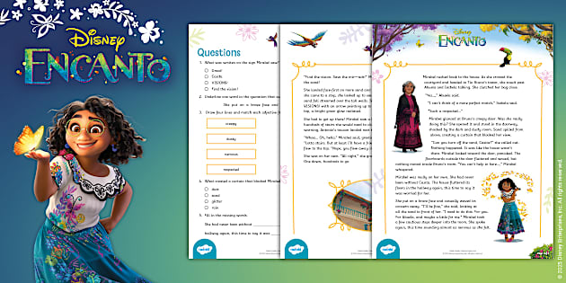 Encanto: Third Grade Reading Comprehension Worksheet