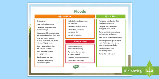 Flood A4 Display Poster - Australia Curriculum HASS The impact of bushfires