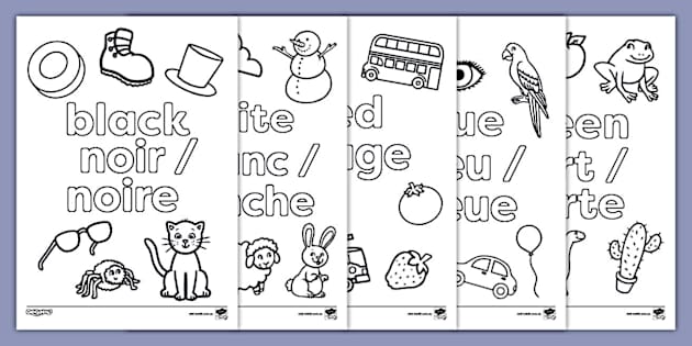 Let's Name the Colours! Bilingual French/English Colouring