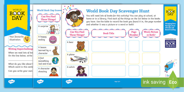 FREE! - World Book Day Primary School | Scavenger Hunt | Twinkl