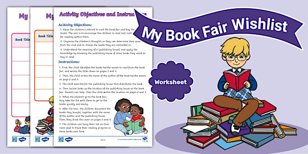 My Book Fair Wishlist Worksheet