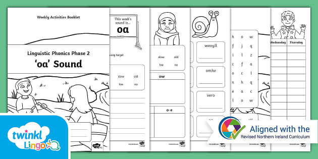 Northern Ireland Linguistic Phonics Phase 2 'oa' Sound Weekly Activities