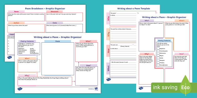 Poetry Analysis - Graphic Organisers for Young EAL Learners