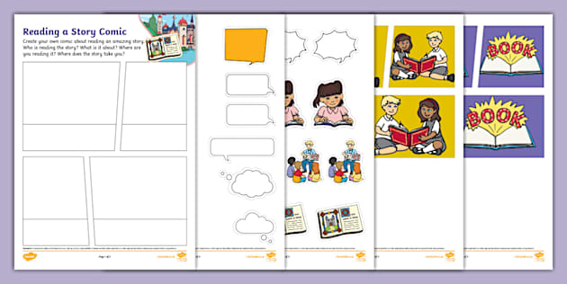 Reading a Story Comic Cut and Stick (teacher made) - Twinkl