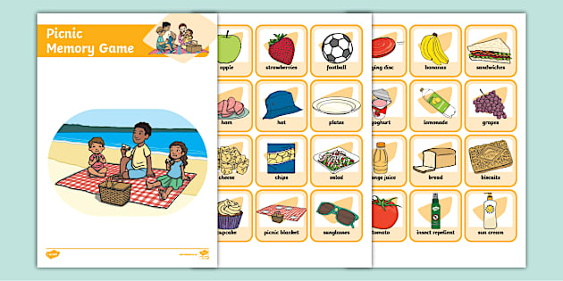Picnic Memory Game (teacher made) - Twinkl