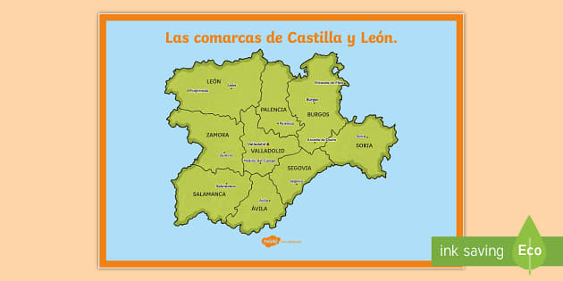 Póster DIN A2: Las comarcas de Castilla y León - Twinkl