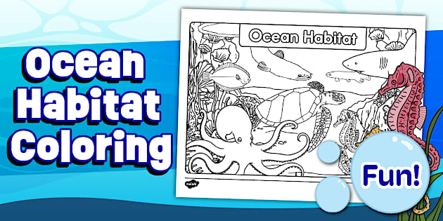 ocean habitat coloring page