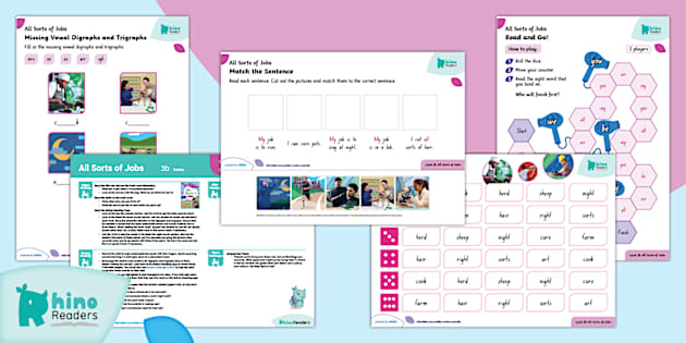 Level 3b All Sorts of Jobs Guided Reading Pack - Twinkl