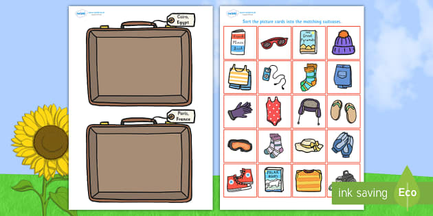 Holiday Clothes Sorting Activity - EYLF - Parents - Twinkl