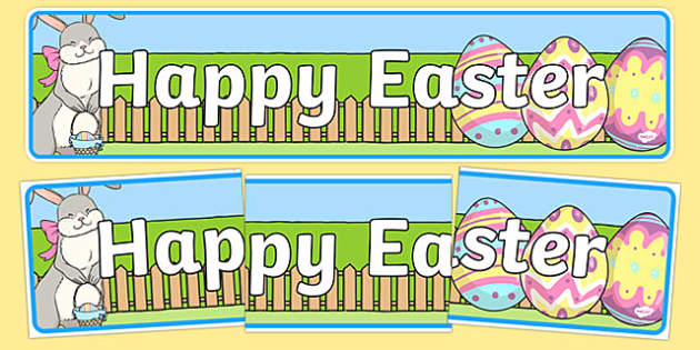 Happy Easter Banner | Display Banners | Twinkl