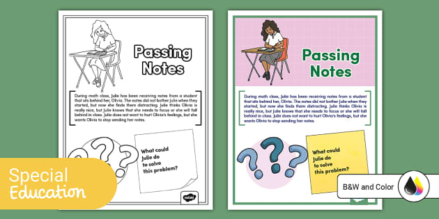 Distractions Social Story Poster for Special Education