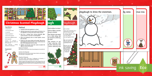 Christmas Sensory Modelling Dough Activity Booklet - Twinkl