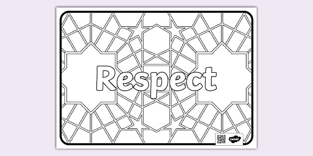 coloring sheet about respect