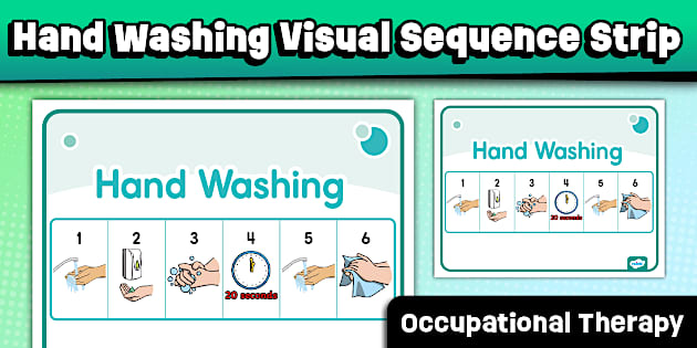 Hand Washing Visual Sequence Strip for Occupational Therapy and Life Skills
