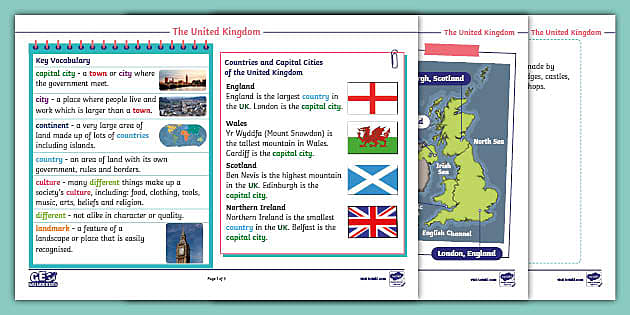 * NEW * Geo Wonderers KS1: The United Kingdom Knowledge Organiser