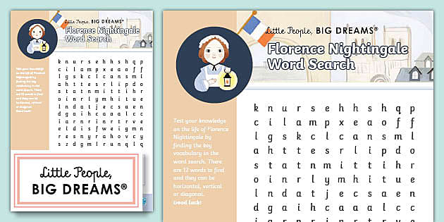 FREE! - Little People, Big Dreams: Florence Nightingale Word Search