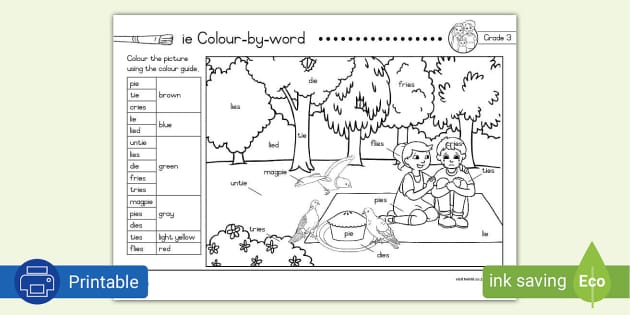 Grade 3 Phonics Colouring Sheet ie (teacher made) - Twinkl
