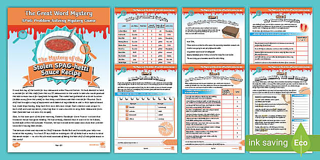 Year 6: The Great Word Mystery SPaG Problem-Solving Mystery Game