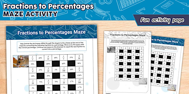 Fractions to Percentages Maze
