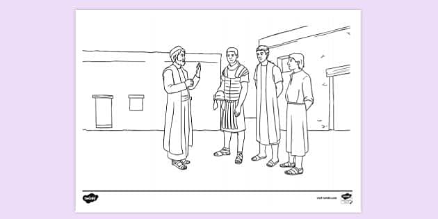 Peter Talking to Men Colouring Sheet | Colouring Sheets