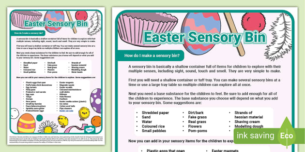 Easter Sensory Bin Ideas (teacher made) - Twinkl