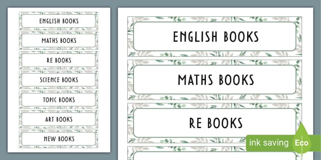Botanical-Themed Book Shelf Labels (teacher made) - Twinkl