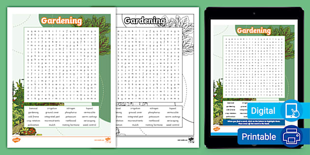 Gardening Word Search for 6th-8th Grade (teacher made)