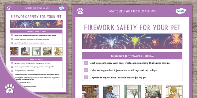 Firework Safety for Pets - Checklist - Fireworks - Twinkl Pets