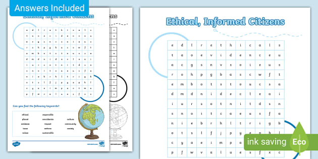 Four Purposes: Ethical, Informed Citizens Word Search