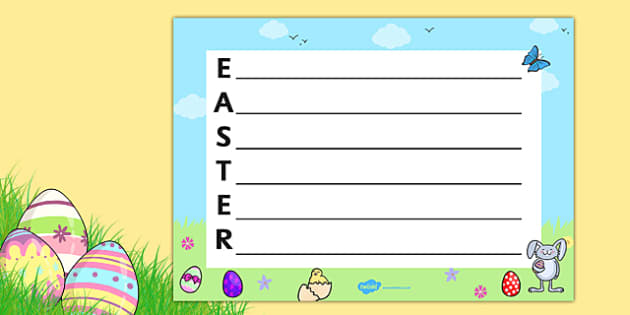 Landscape Easter Acrostic Poem (teacher made) - Twinkl