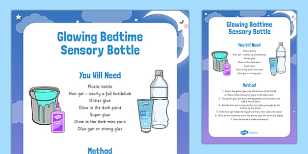 Glowing Bedtime Sensory Bottle (Hecho por educadores)